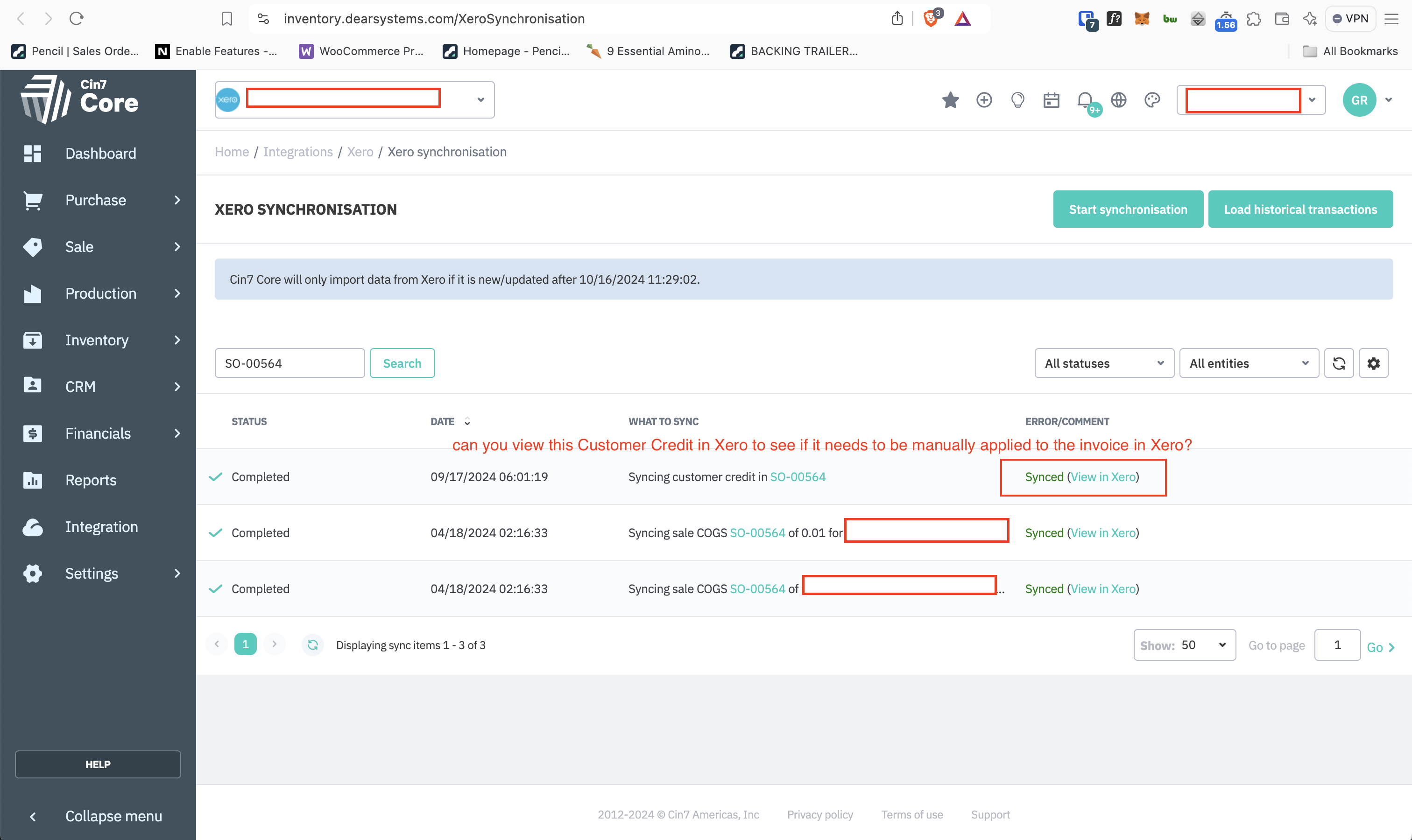 How to do a Manual Sync in Xero